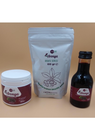 Mor Aronya 3 Lü Set Organik Freezed Dried Tozu 100 G+ %100 Aronya Özütü 100 Ml+Mor Aronya Kurusu 100 gr Mor Aronya 3 Lü Set Organik Freezed Dried Tozu 100 G+ %100 Aronya Özütü 100 Ml+Mor Aronya Kurusu 100 gr