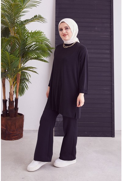 Truvakar Kol Yırtmaçlı Tunik-Siyah