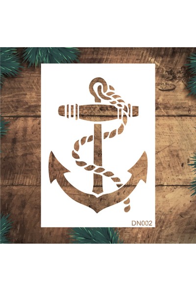 Stencil Tasarım DN002 Çapa Deniz Temalı - Dekoratif Duvar ve Eşya Boyama Şablonları 15X20 cm Stencil Tasarım DN002 Çapa Deniz Temalı - Dekoratif Duvar ve Eşya Boyama Şablonları 15X20 cm