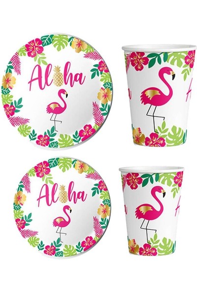 Pandoli Flamingo Temalı Aloha Havai Konsept 16 Kişilik Tabak ve Bardak Set 32 Parça Pandoli Flamingo Temalı Aloha Havai Konsept 16 Kişilik Tabak ve Bardak Set 32 Parça
