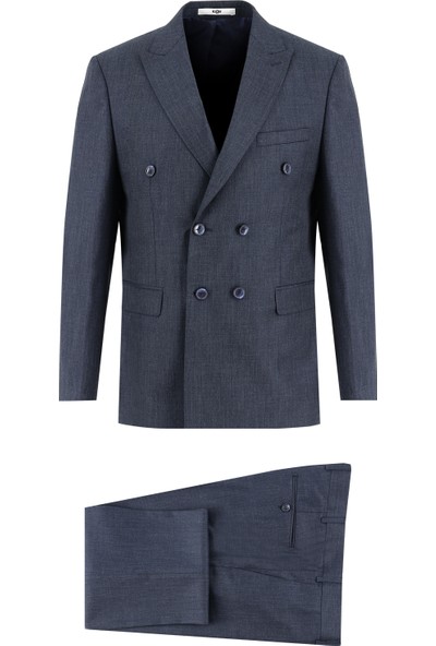 Kiğılı Slim Fit Kruvaze Takım Elbise