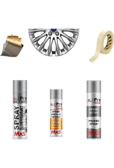 Mxs Jant Boyası / Boyama Seti Akrilik Vernik + Astar - Gümüş Gri Mxs Jant Boyası / Boyama Seti Akrilik Vernik + Astar - Gümüş Gri