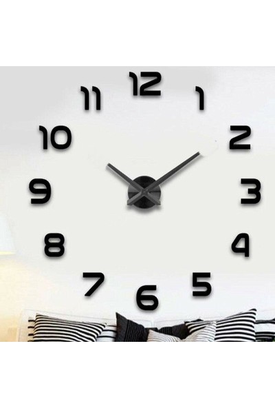 Otantik Dekoratif 3D Duvar Saati Ahşap Rakamlı Otantik Dekoratif 3D Duvar Saati Ahşap Rakamlı