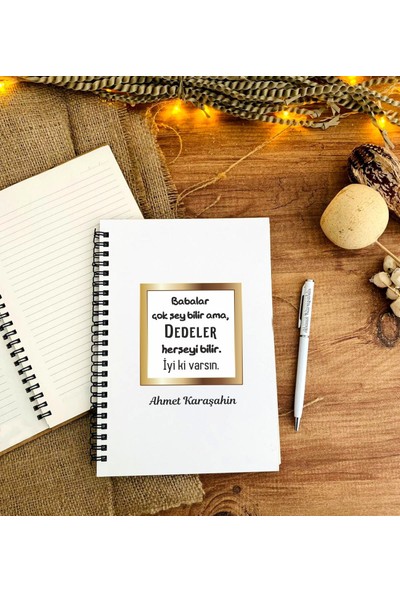 Enkorganizasyon Babalar Gününe Özel Dede Yazılı Defter Kalem Seti Enkorganizasyon Babalar Gününe Özel Dede Yazılı Defter Kalem Seti