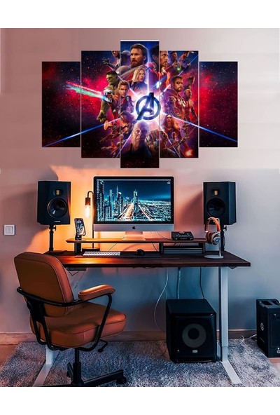 Yoktayok Avengers Temalı 5 Parçalı Duvar Tablosu