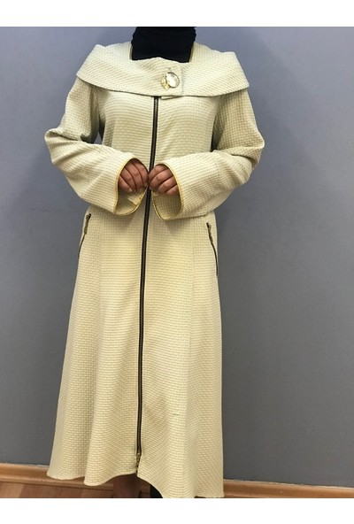 Karacan Kadın Şebboy Fermuarlı Pardesü