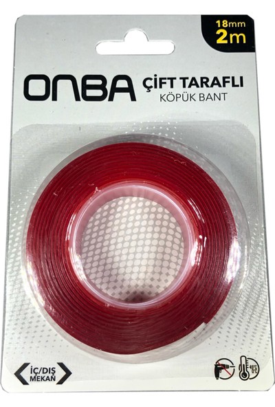 Eraks Çift Taraflı Şeffaf Akrilik Bant 18MMX2MT Eraks Çift Taraflı Şeffaf Akrilik Bant 18MMX2MT