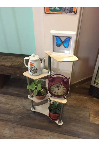 Ankaflex Saksılık Çiçeklik Stant Mdf Özel Tasarım Demonte Dekarasyon Bahçe Çiçek Rafı