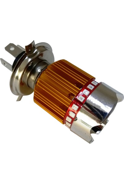 Prc Motosiklet Far Ampulü 4 LED S2 Bosch Tipi Uzun & Kısa Angel (Kırmızı Mavi Ledli) - Honda (CBF150 RS151 HS150 AGK125 CG125 YBR125 Uyumlu) Prc Motosiklet Far Ampulü 4 LED S2 Bosch Tipi Uzun & Kısa Angel (Kırmızı Mavi Ledli) - Honda (CBF150 RS151 HS150 AGK125 CG125 YBR125 Uyumlu)