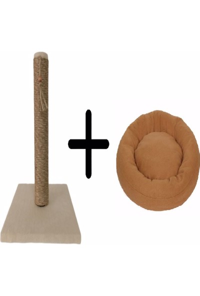 Petitoys Kedi Tırmalama Tahtası , Polar Simit Kedi Yatağı 2'li Set Petitoys Kedi Tırmalama Tahtası , Polar Simit Kedi Yatağı 2'li Set