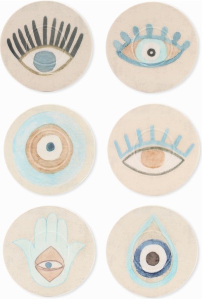 The Mia Amulet Çay Tabağı 6 Lı Set - 13 cm ALE003 The Mia Amulet Çay Tabağı 6 Lı Set - 13 cm ALE003