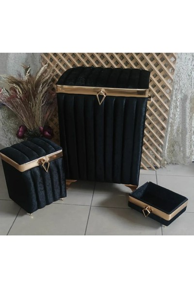 Süslü Home 3 Lu Ipek Kadife Banyo Takımı