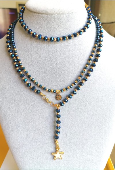 Melek Bujiteri Kadınkolye ve Bileklik Seti Kristal Boncuk