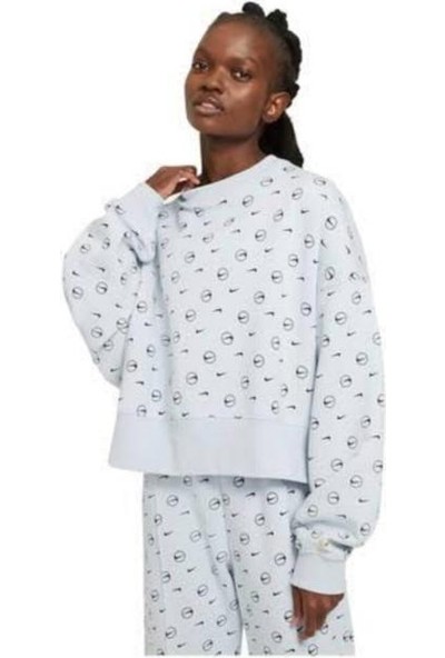 Nike Sportswear Fleece Printed Crew Kadın Sweatshirt DD9689-043 Nike Sportswear Fleece Printed Crew Kadın Sweatshirt DD9689-043