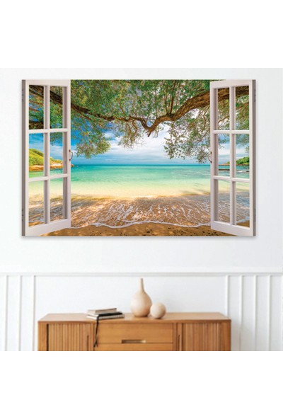 Pencere Manzarası Dekoratif Duvar Sticker 95X65 cm Pencere Manzarası Dekoratif Duvar Sticker 95X65 cm