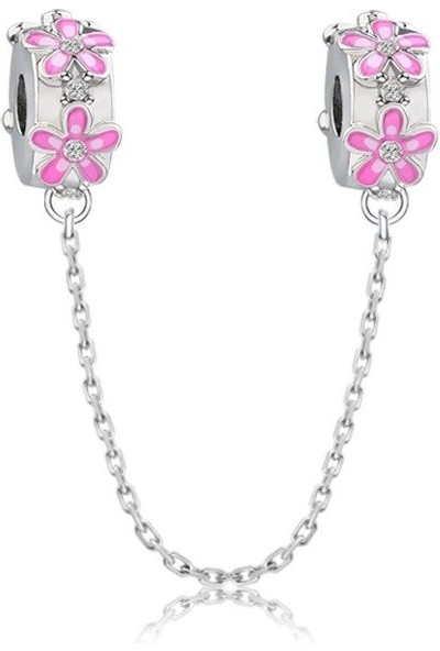 Ci&Or Pandora Bileklik Uyumlu Pembe Papatya Çifti Charm