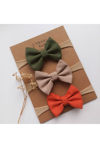 Minniekids Kız Bebek/çocuk 3 Lü Fiyonk Saç Bandı