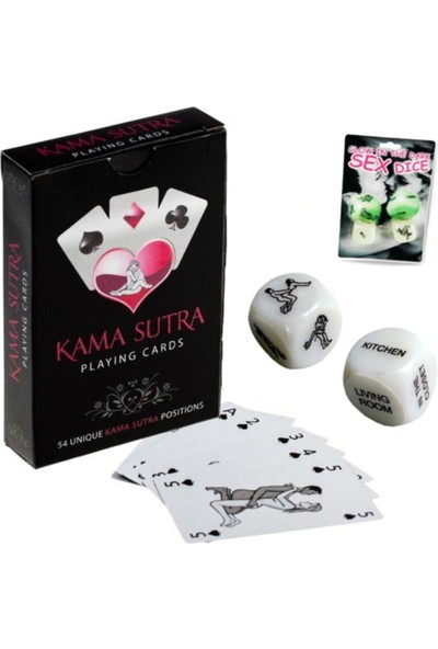 Kamasutra Pozisyon Görselli Oyun Kartı ve Zar Ikili Set Kamasutra Pozisyon Görselli Oyun Kartı ve Zar Ikili Set