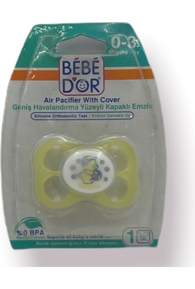 Bebedor Geniş Yüzeyli Damaklı Silikon Emzik (No.1) 0-3 Ay - Sarı Bebedor Geniş Yüzeyli Damaklı Silikon Emzik (No.1) 0-3 Ay - Sarı