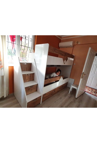 Gökkuşağı Mobilya Yavru Yataklı Ranza ( Ranza Mira )