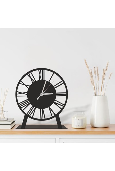 Erva Dekoratif Lazer Kesim Metal Masa Saati ERV-MS-003 18X18 cm