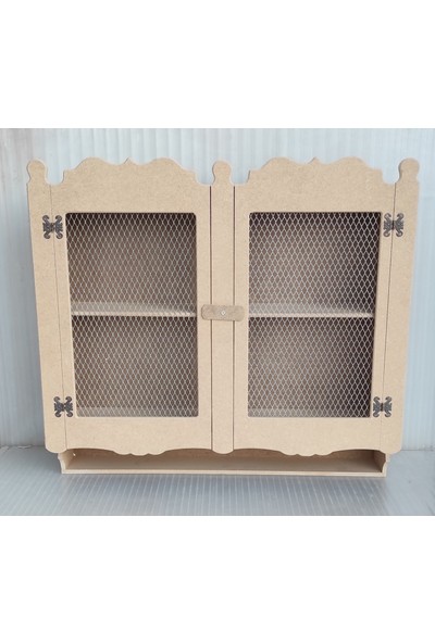 Güllü Ahşap Ahşap Boyanabilir 2 Kapaklı Tel Dolap
