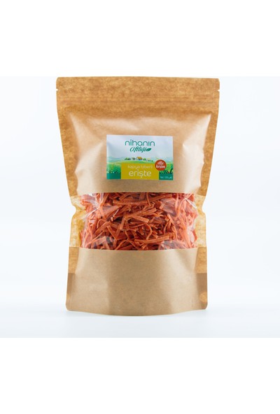 Nihanın Çiftliği Kapya Biberli Katkısız El Kesmesi Ev Eriştesi 500 gr Nihanın Çiftliği Kapya Biberli Katkısız El Kesmesi Ev Eriştesi 500 gr