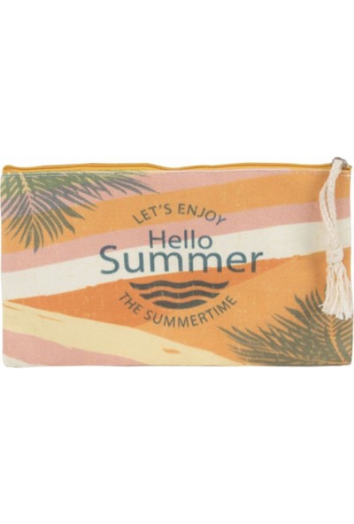 Dekoreden Desenli Makyaj Kozmetik Çantası - 16 x 26 cm Turuncu - Yeşil Dekoreden Desenli Makyaj Kozmetik Çantası - 16 x 26 cm Turuncu - Yeşil