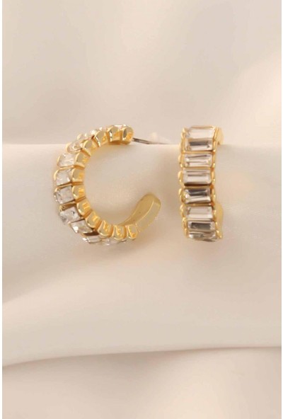 Clariss Zirkon Taşlı Gold Renk Kadın Küpe Clariss Zirkon Taşlı Gold Renk Kadın Küpe