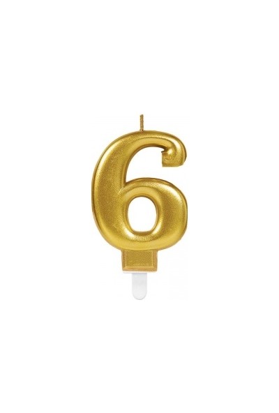 Aykü Alkan Parti Aksesuar Parti Malzemeleri 6 Rakam Mum Gold Renk Aykü Alkan Parti Aksesuar Parti Malzemeleri 6 Rakam Mum Gold Renk