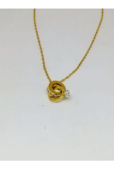 Eke Butik Tek Taş Detaylı Kolye