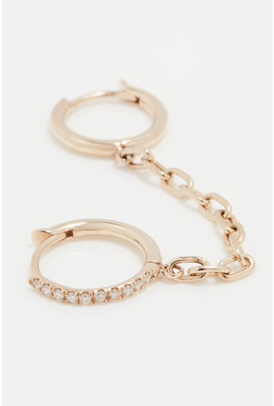 Zincirli Tek Kulak Halka Küpe