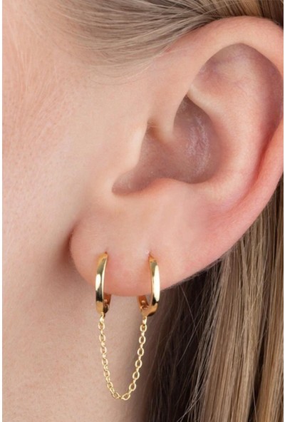 2'li Zincirli Tek Kulak Küpe