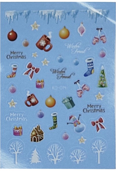 Kış-Kar ve Noel Desenli Su Transferli Nail Art Süsü-Tırnak Decal Sticker Kış-Kar ve Noel Desenli Su Transferli Nail Art Süsü-Tırnak Decal Sticker