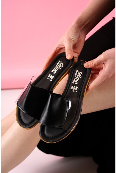 Kadın Yanı Şeffaf Terlik