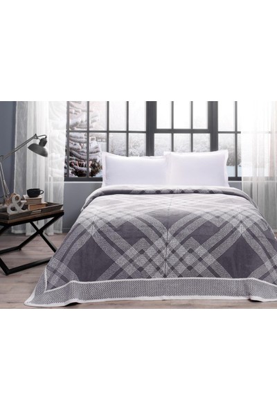 Taç Pamuk Battaniye Serena Gri Çift Kişilik
