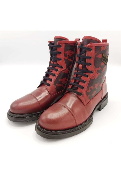 Cassido Shoes Erkek Hakiki Deri Yandan Fermuarlı Kırmızı Kamuflaj Postal Bot Cassido Shoes Erkek Hakiki Deri Yandan Fermuarlı Kırmızı Kamuflaj Postal Bot