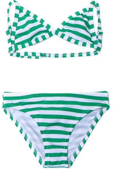 Funky Rocks Yeşil - Beyaz Kız Çocuk Bikini Takım Rock-23