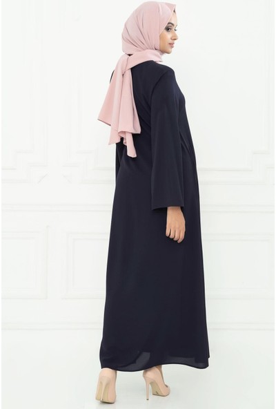 Fermuarlı Mürdüm Ferace