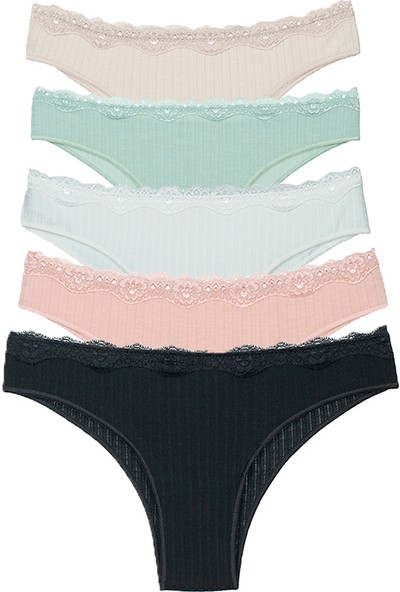 Vanilya Secret Beli Dantel Ribana Pamuk 5 Li Paket