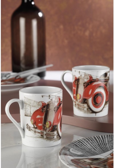 Kütahya Porselen Forest 2 Li Mug Seti Kırmızı