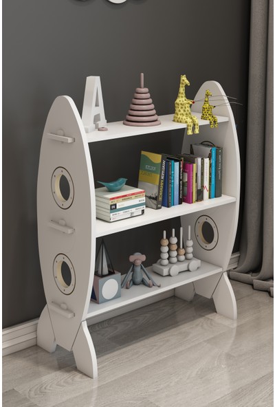 Montessori Roket Kitaplık Çocuk Odası Düzenleyici Raf Kitaplık Montessori Roket Kitaplık Çocuk Odası Düzenleyici Raf Kitaplık