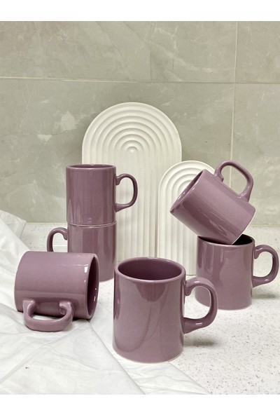 Allin Soft Renk Silindir 6'lı Kupa Seti - Kupa Bardak Allin Soft Renk Silindir 6'lı Kupa Seti - Kupa Bardak