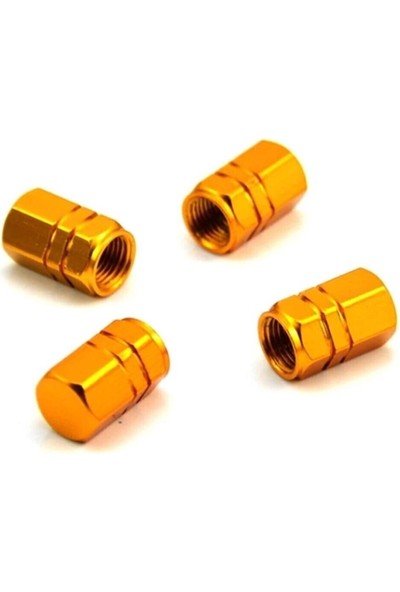 HLD Alüminyum Altıgen Hexagon Sibop Kapağı 4'lü Set Altın Sarısı HLD Alüminyum Altıgen Hexagon Sibop Kapağı 4'lü Set Altın Sarısı
