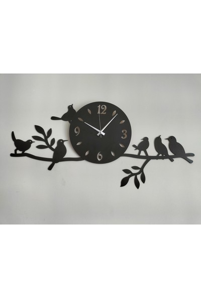 Leylaser Büyük Boy Ahşap Mdf Dekoratif Duvar Saati Dalda Kuşlar Model 13 75 x 150 cm Leylaser Büyük Boy Ahşap Mdf Dekoratif Duvar Saati Dalda Kuşlar Model 13 75 x 150 cm
