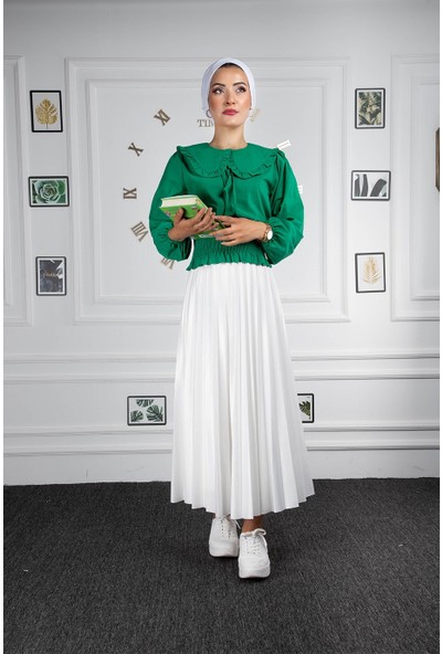 Sevitli Bebe Yaka Beli Gipe Lastikli Gömlek