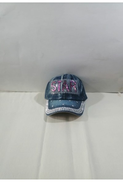 Syt Bayan Taşlı Demin Şapka