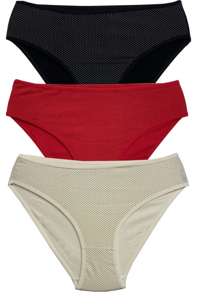 Lafiorra Desenli Bikini Külot Kadın 3lü Paket Lf-Kadın-Puantiyeli