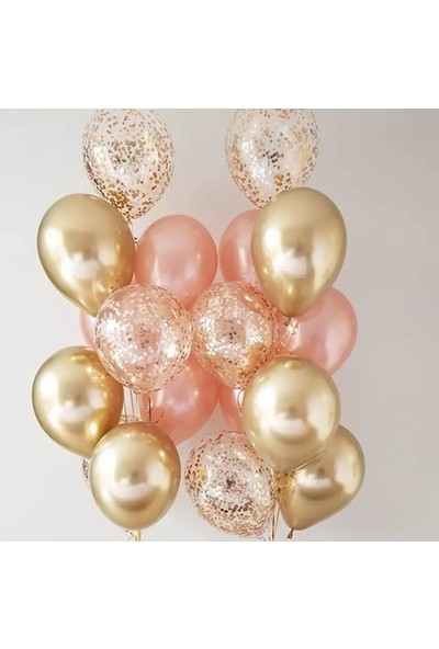 Deniz Party Store Krom Gold 6 Adet Rose Gold Metalik 6 Adet Gold Konfetili Şeffaf Balon 6 Adet Balon Set Deniz Party Store Krom Gold 6 Adet Rose Gold Metalik 6 Adet Gold Konfetili Şeffaf Balon 6 Adet Balon Set