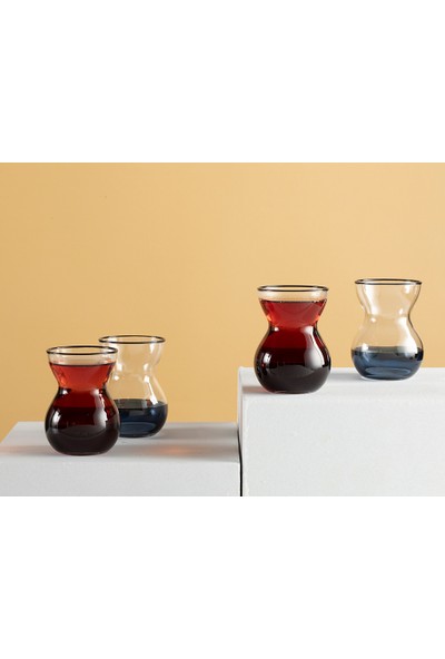 English Home Chic Line Cam 4'lü Çay Bardağı 140 ml Lacivert English Home Chic Line Cam 4'lü Çay Bardağı 140 ml Lacivert